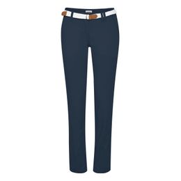 Chinohose oxmo "Chinohose OXChakira", Damen, Gr. 38, N-Gr, blau (insignia b), Obermaterial: 98% Baumwolle CO. 2% Elasthan EL., Hosen Chinohose