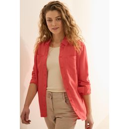 Langarmbluse Cecil, Damen, Gr. XXL (46), orange (juicy orange), Stoff, 100% Lyocell, unifarben, normal normal, V-Ausschnitt, B&uuml;ndchen, Blusen, mit Brusttaschen