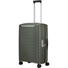 Hartschalen-Trolley Samsonite "UPSCAPE, verschiedene Gr&ouml;&szlig;en und Farben", Gr. B/H/T: 47cm x 68cm x 28cm 75 l, gr&uuml;n (climbing ivy), Polypropylen, gestreift, Koffer, mit Volumenerweiterung, mit Tragegriff oben und seitlich