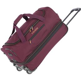 Reisetasche Travelite "BASICS, verschiedene Gr&ouml;&szlig;en und Farben", Gr. B/H/T: 55cm x 32cm x 29cm, rot (bordeaux), Polyester, Taschen Reisetasche, Duffle Bag Reisegep&auml;ck Sporttasche Reisebag mit Trolleyfunktion