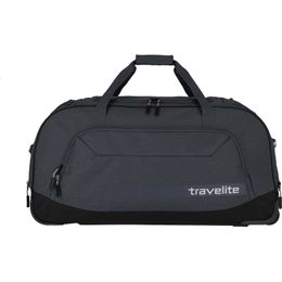 Weichgep&auml;ck-Trolley Travelite "KICK OFF Reisetasche mit Rollen", Gr. B/H/T: 77cm x 41cm x 38cm 120 l, grau (anthrazit), Polyester, unifarben, Koffer, gro&szlig;e Reise- und Freizeittasche &ndash; ideal als Reisegep&auml;ck