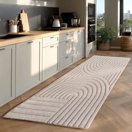 Teppich Ayyildiz Teppiche "POMPEI 1611", beige (creme), B:80cm H:12mm L:250cm, Microfaser, Teppiche, Teppich, L&auml;ufer, pflegeleichte Oberfl&auml;che, leicht zu reinigen, Kurzflor
