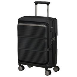 Hartschalen-Trolley Samsonite "PARALUX, verschiedene Gr&ouml;&szlig;en und Farben", Gr. B/H/T: 39cm x 55cm x 23cm 40 l, schwarz, Polypropylen, Koffer, mit arretierbarem und versenkbarem Druckknopf-Trolleysystem
