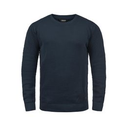 !Solid Rundhalspullover SOLID "Rundhalspullover SDKarl", Herren, Gr. XXL, blau (insignia b), Obermaterial: 50% Baumwolle CO. 50% Polyacryl PAN., Pullover Rundhalspullover
