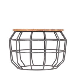 Pharao24.de Runder Couchtisch in Grau und Mangobaum Skandi Design