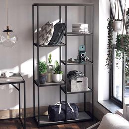 Pharao24.de Offenes Esszimmerregal schwarz in modernem Design 180 cm hoch