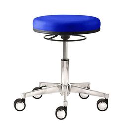 Pharao24.de Arbeitsdrehhocker in Blau Webstoff Gasdruck