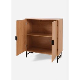 bonprix Kommode Lamellenfront, beige, Gr.90x80 cm, Kommode mit Lamellenfront und Akzenten