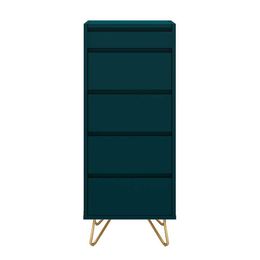 Pharao24.de Schminkkonsole in Petrol und Goldfarben 45 cm breit
