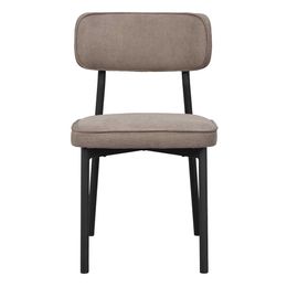 Pharao24.de Polsterstuhl Esszimmer Set in Graubraun Schwarz (2er Set)
