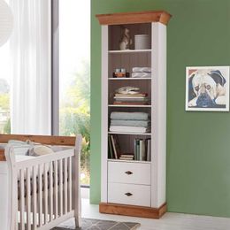 Pharao24.de Babyregal in Wei&szlig; Kiefer teilmassiv