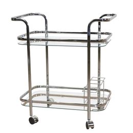 Pharao24.de K&uuml;chenwagen aus Glas und verchromtem Stahl 75 cm hoch