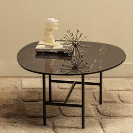 Pharao24.de Couchtisch Sofatisch mit Keramikplatte und Vierfu&szlig;gestell