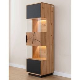 Pharao24.de Wohnzimmer Schrank Wohnzimmerschrank mit LED Beleuchtung und Glast&uuml;r