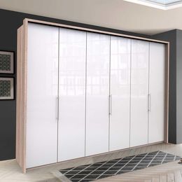 Pharao24.de Gro&szlig;er Schlafzimmerschrank mit Faltt&uuml;ren glasbeschichtet