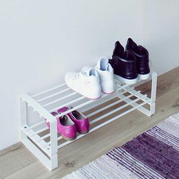 Pharao24.de Wei&szlig;es Schuhregal aus Stahl 70 cm breit