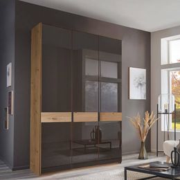 Pharao24.de Kleiderschrank Dreht&uuml;renschrank in modernem Design - Dunkelbraun