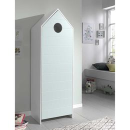 Pharao24.de Kinderkleiderschrank in Mintgr&uuml;n und Wei&szlig; Haus Optik