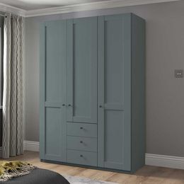 Pharao24.de Landhausschrank Schlafzimmer in Graugr&uuml;n 150 cm breit - 216 cm hoch