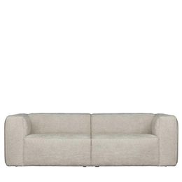 Pharao24.de Dreisitzer Sofa in Beige meliert Strukturstoff Bezug