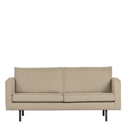Pharao24.de 2sitzer Sofa Beige aus Boucle Stoff Vierfu&szlig;gestell aus Metall