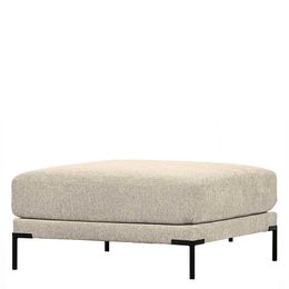 Pharao24.de Polsterhocker Beige mit Vierfu&szlig;gestell aus Metall 100 cm breit