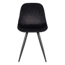 Pharao24.de Samt Schalenst&uuml;hle in Schwarz 49 cm Sitzh&ouml;he (2er Set)