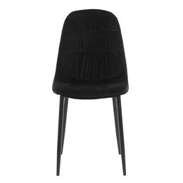 Pharao24.de Moderne Esszimmerst&uuml;hle in Schwarz Samt und Metall (2er Set)