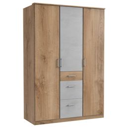 Pharao24.de Dreht&uuml;renschrank mit Schubladen in modernem Design 199 cm hoch
