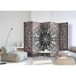Pharao24.de Paravent mit Mandala Motiv Rosa und Schwarz
