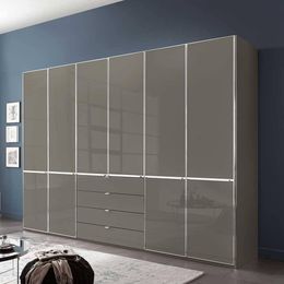 Pharao24.de Kleiderschrank Schlafzimmerschrank - Front glasbeschichtet in Braun