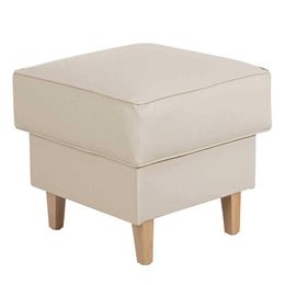 Pharao24.de Hocker Kunstleder Beige im Landhausstil 53x45x53 cm