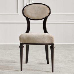 Pharao24.de Polsterstuhl in italienischem Design Gestell aus Massivholz aus Samt in Beige 52x97x56 cm Pharao24