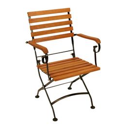 Pharao24.de Gartenklappstuhl Set mit Armlehnen Gestell aus Metall (2er Set)
