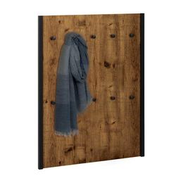 Pharao24.de Wand Garderobenpaneel in Eichefarben und Schwarz 75x100x3 cm