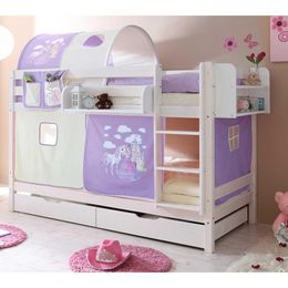 Pharao24.de Prinzessinbett in Wei&szlig; und Lila 140 cm hoch