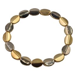 Armband Steuer "Metall goldfarben matt glanz", gelb, Armb&auml;nder, Damen, 19cm, Metall, gl&auml;nzend, matt, Armband
