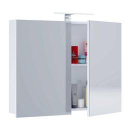 Pharao24.de Badspiegelschrank g&uuml;nstig weiss in modernem Design 60 cm hoch