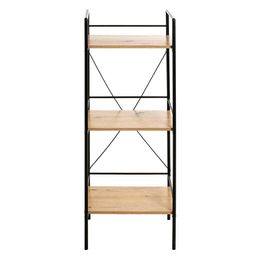 Pharao24.de B&uuml;cherregal 34 cm breit Eiche Holzoptik & Schwarz