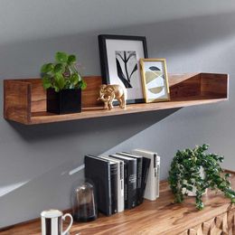 Pharao24.de Massivholzregal in modernem Design 120 cm breit - 15 cm hoch