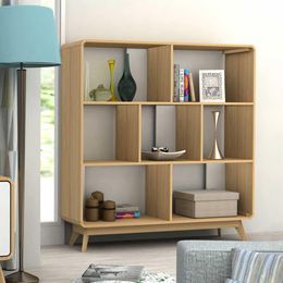 Pharao24.de Raumteiler Regal in Holz Naturfarben Skandi Design