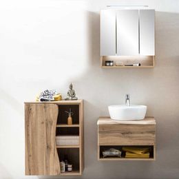 Pharao24.de Badezimmerset mit Baumkante NB im Landhausstil 52 cm tief (dreiteilig)