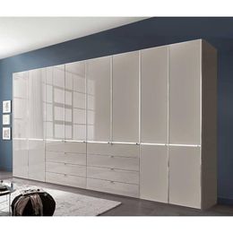 Pharao24.de Dreht&uuml;renkleiderschrank Schlafzimmerschrank in Hellgrau 394 cm breit