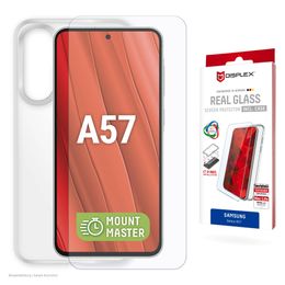 Displex Displayschutzglas "Real Glass Screen Protector + Case mit EASY-ON MountMaster", transparent, B:9,1cm H:2,6cm T:19,8mm, Displayfolien, Displayschutzfolie, Schutzfolie, Bildschirmschutz, kratz- & sto&szlig;fest