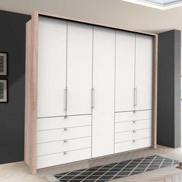 Pharao24.de Panorama Schrank 3 t&uuml;rig mit acht Schubladen modern