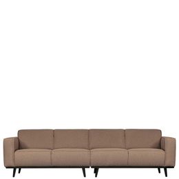 Pharao24.de Dreisitzer Sofa in Hellbraun Stoff Federkern