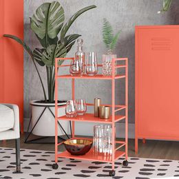 Pharao24.de Serviertisch Metall Orange in modernem Design 77 cm hoch