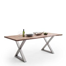 Pharao24.de Esstisch Holztisch aus Massivholz mit X Gestell