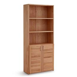 Pharao24.de Arbeitszimmerregal mit T&uuml;ren aus Kernbuche und Buche Massivholz 186 cm hoch 80x186x33 cm Pharao24