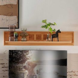 Pharao24.de Echtholz Regal Wohnzimmer aus Kernbuche Massivholz modernem Design 130x30x22 cm Pharao24